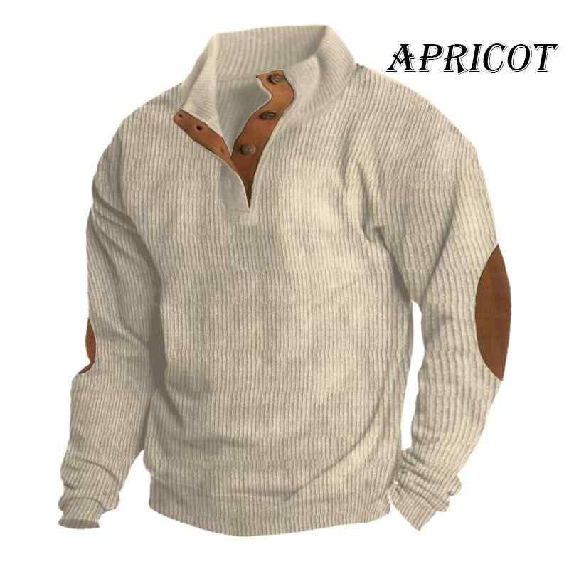 Tシャツ メンズ 男性用 長袖 コーデュロイ ヘンリーネック プルオーバー カットソー カジュアル トップス 普段使い 秋冬