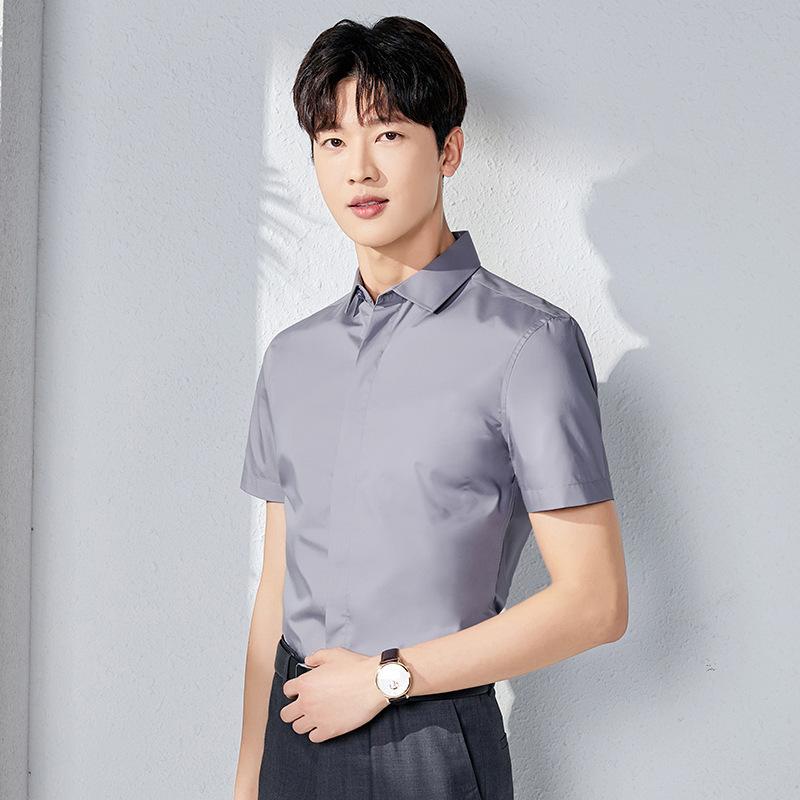 シャツ メンズ 男性用 ビッグシルエット トップス ビジネス カジュアル 半袖シャツ イージーケア ノーアイロン 形態安定 オープンカラー 白シャツ 無地 夏・スタイル: 英倫・款式: 開衫・版型: 修身型・領型: 翻領・袖丈: 半袖・柄:...