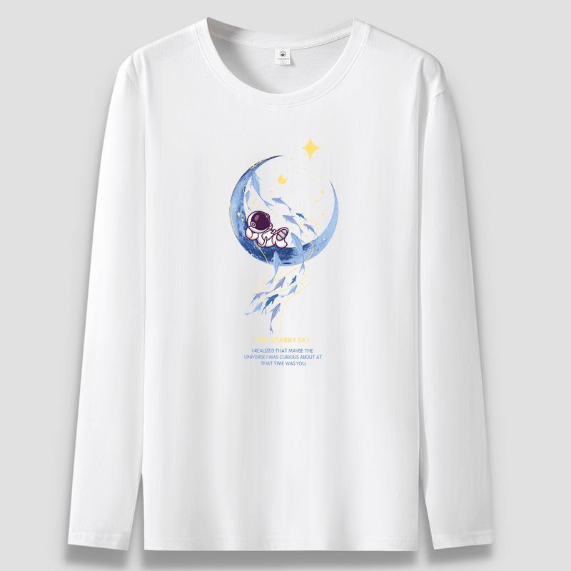Tシャツ メンズ 男性用 長袖 カットソー 綿 学生 普段使い カジュアル プリント おしゃれ トップス 秋冬