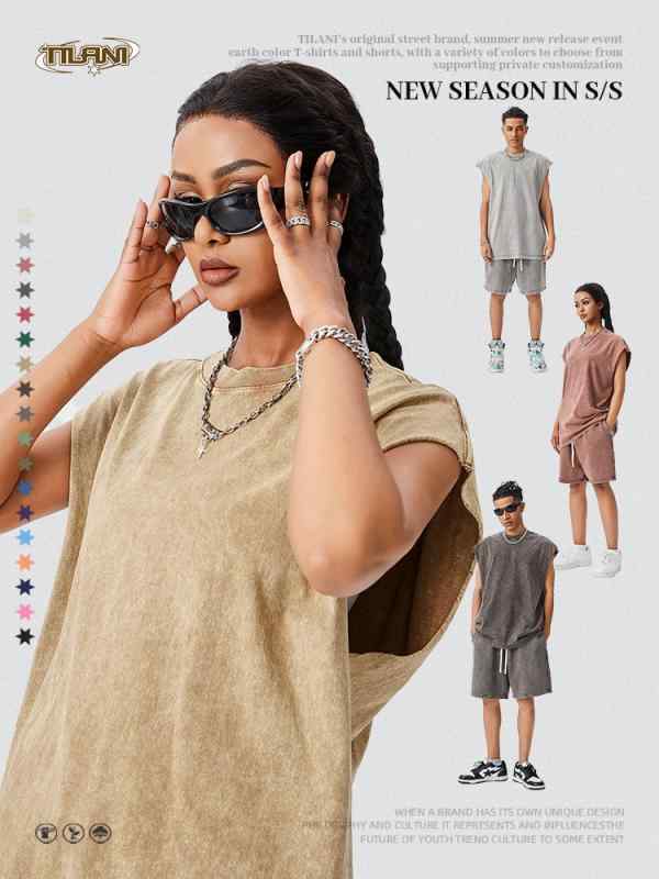 タンクトップ 男性用 ストリート カジュアル 全綿 コットン ゆったり ノースリーブ トップス