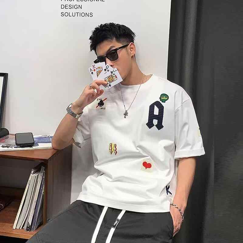 Tシャツ 男性用 メンズ トップス コットン ビッグシルエット ストリート クルーネック 普段使い ルームウェア