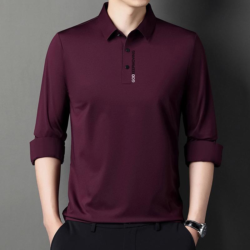 Tシャツ メンズ 男性用 長袖 ポロシャツ カットソー ビジネス カジュアル トップス 無地 抗シワ 形態安定・スタイル: 简约・袖丈: 長袖・版型: 宽松型・柄: 拼色・特殊工艺: 印花/印染・厚さ: 薄款・対象年齢: 青春流行（18-2...