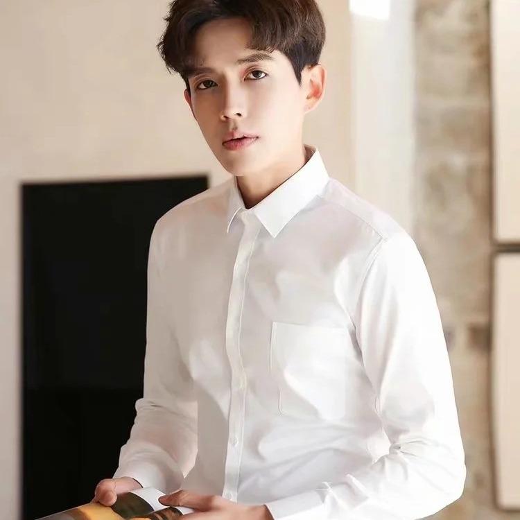 シャツ メンズ 長袖 豪華感 形態安定 ビジネス フォーマル 職業 作業着 結婚式 白シャツ・素材: 化学繊維混紡・材质功能: 洗濯機洗い可能・スタイル: 軽ビジネス・款式: カーディガン・フィット: スリム・ネックライン: 襟付き・袖丈:...