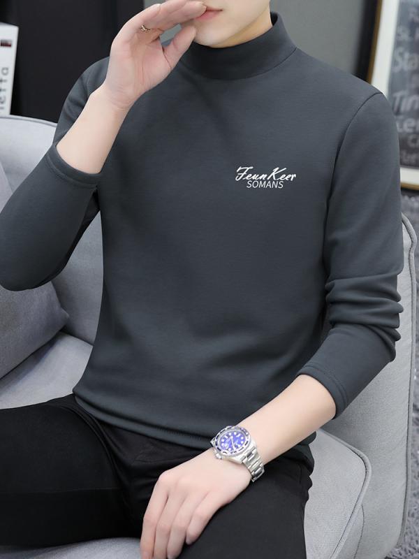 2Tシャツ メンズ 男性用 秋冬 裏起毛 厚手 防寒 保温 あったか インナー 長袖 トップス カットソー 普段使い