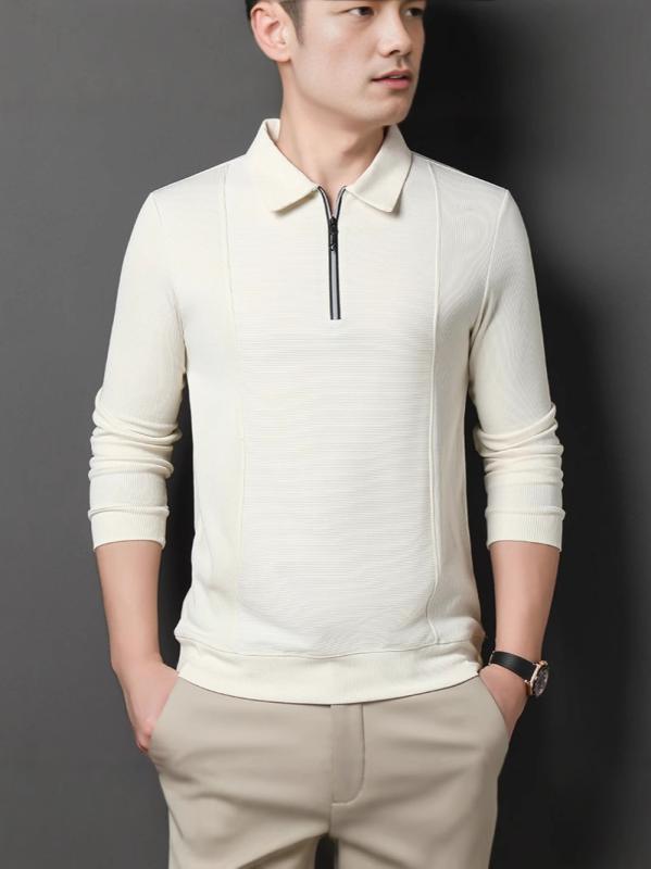 Tシャツ メンズ 男性用 秋物 長袖 ミドルエイジ ラウンドネック インナーシャツ