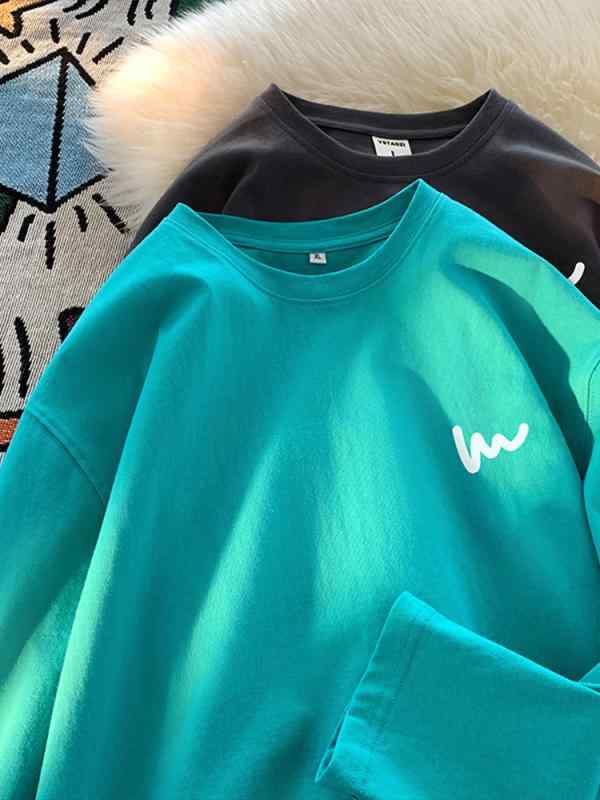 Tシャツ 男性用 長袖 トップス ラウンドネック カットソー レトロ風 プルオーバー 普段使い インナー 春秋