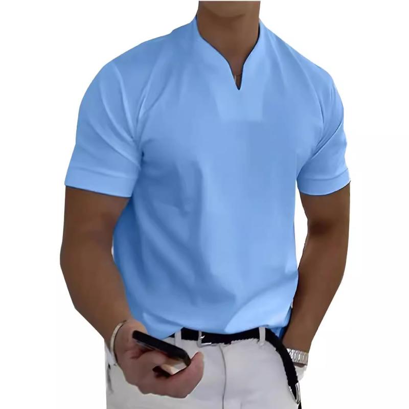 Tシャツ 男性用 筋トレ スポーツ Vネック 半袖Tシャツ ストレッチ コットン アジアサイズ・スタイル: 运动・袖丈: 半袖・版型: 合体型・柄: 纯色・特殊工艺: 印花/印染・・素材: 綿類混紡・主な素材: ポリエステル・主な素材の含有...