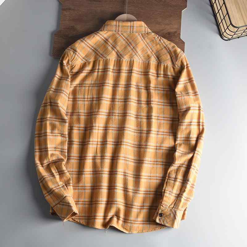 シャツ メンズ 男性用 全綿 コットン フランネル 起毛 チェック柄 格子柄 ネルシャツ 秋冬 長袖 保温 暖かい あったか カジュアル 普段使い