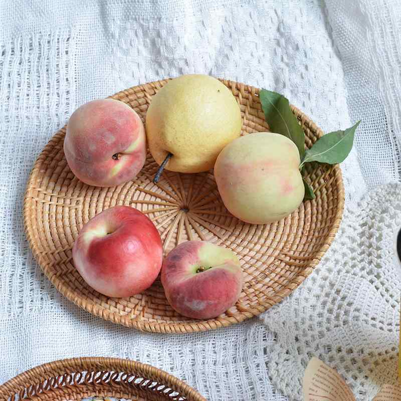 2テーブルマット ランチョンマット コースター 籐 ラタン 手編み 円形 ポットマット ティーマット 断熱マット フルーツマット おしゃれ かわいい