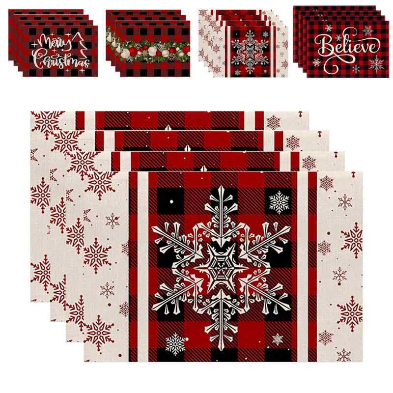 クリスマス ランチョンマット ベル 雪だるま 柄 テーブルマット 茶托 飾り 汚れ 防止 断熱 テーブル