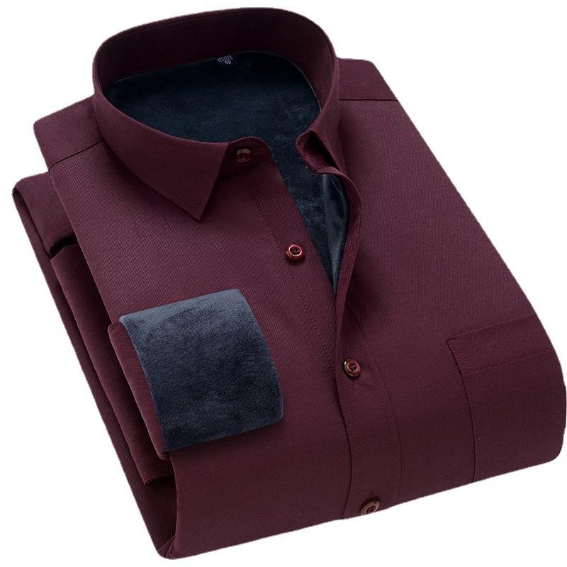 シャツ メンズ 男性用 長袖シャツ ストライプ柄 厚手 裏起毛 暖かい 保温 ビジネス カジュアル 普段使い