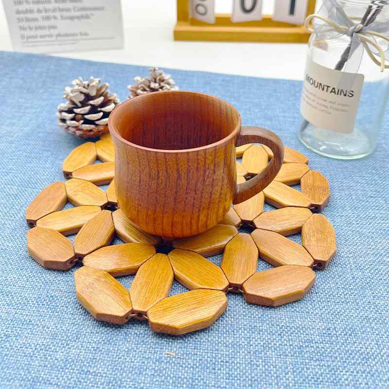 鍋敷き 竹製 豪華感 耐熱 断熱 鍋つかみ コースター おしゃれ テーブルマット プレースマット キッチン用品・素材: 竹・柄: 無地・・サイズ: 20cm