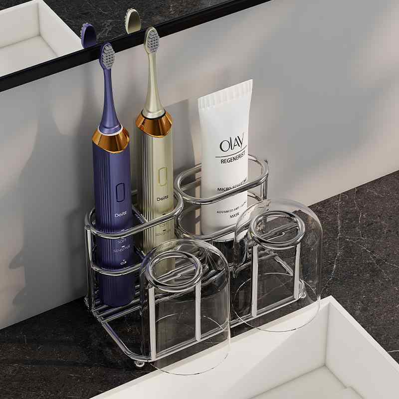 歯ブラシスタンド ステンレス 洗面所 歯磨きコップ 歯磨き粉 ホルダー 浴室 収納・機能: 免安装・素材: ステンレス・スタイル: 日式・設置方法: 卓上式・層数: 1層・収納場所: 浴室・カラー: 2本用, 3本用, 4本用, 壁掛け用粘...
