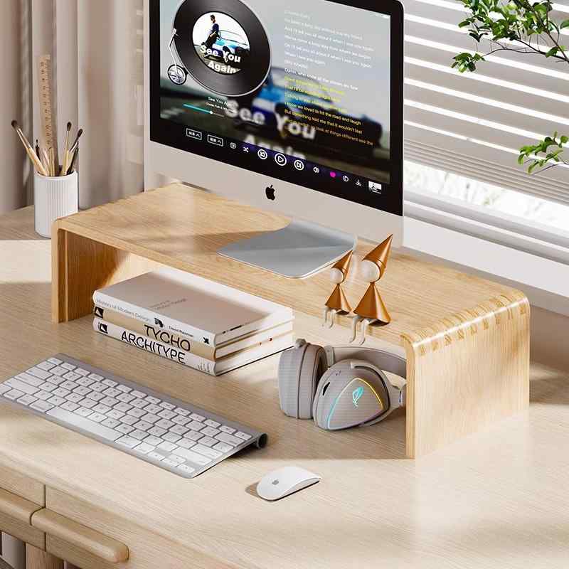 パソコン台 モニター台 オフィス家具 デスク収納 卓上 液晶モニター台 木製 組み立て式 ディスプレイ台 猫背対策 在宅勤務 テレワーク・機能: 多用途・素材: 木質・スタイル: 現代的.ミニマリスト・設置方法: 卓上式・層数: 1層・収納...