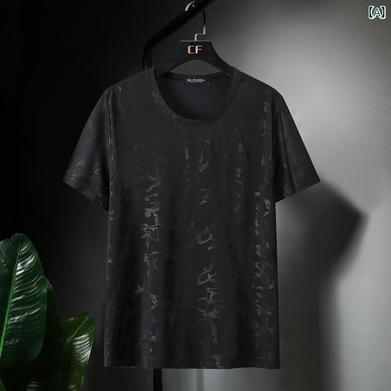 2Tシャツ 男性用 ゆったりサイズ 半袖 トップス カットソー 接触冷感 吸湿速乾 大きいサイズ プリント 無地 普段使い 部屋着