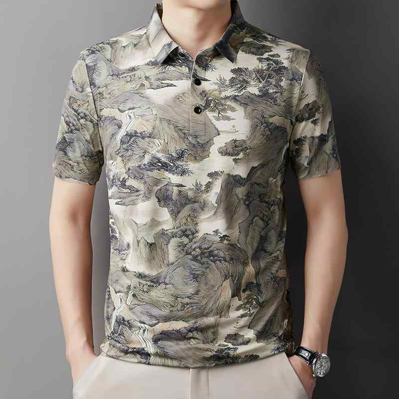 Tシャツ メンズ 男性用 半袖 ポロシャツ 真夏 接触冷感 普段使い 父の日 ギフト プレゼント 再生繊維 トップス カットソー