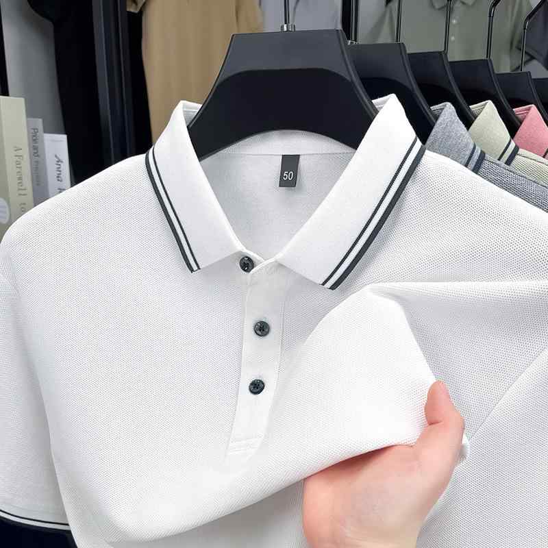 Tシャツ メンズ 男性用 半袖 コットン 接触冷感 襟付き トップス カットソー シルケット加工 縮みにくい 中若者