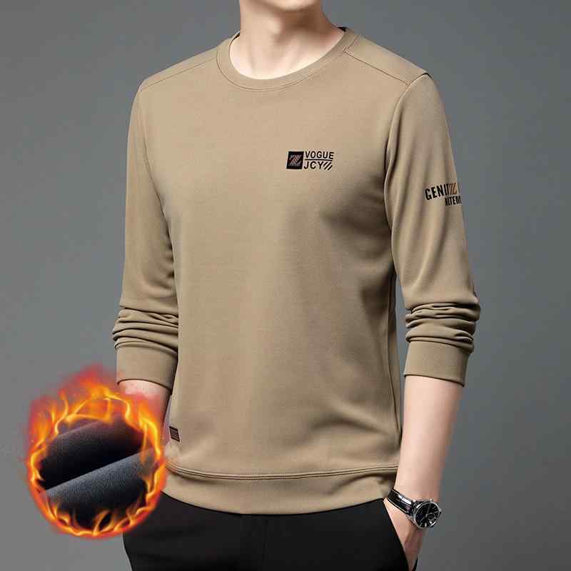 メンズ トレーナー 秋冬 裏起毛 暖か 長袖 カットソー 男性用 厚手 Tシャツ 百搭 インナー トップス 韓国