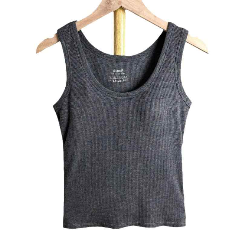 キャミソール レディース スリムフィット ノースリーブ トップス ブラパッド付き インナーウェア 美背 見せブラ ストレッチ 部屋着 普段使い・カテゴリ: 工字背心・素材: 粘纤・カラー: ブラック, 奶白, 杏色, 麻灰・サイズ: 均码（...