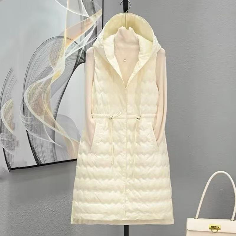 ベスト レディース アウター 中綿 ロング丈 フード付き チョッキ ジレ 秋冬 あったか 防寒 軽量 ウエストシェイプ スタイルアップ 無地 かわいい おしゃれ・款式: カーディガン・衣長: 長め(80cm超100cm以下)・領型: Vネッ...