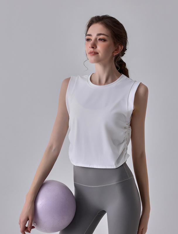 タンクトップ レディース ゆったり 無袖 ラウンドネック Tシャツ 吸湿速乾 ヨガ ウェア スポーツ トレーニング 普段使い