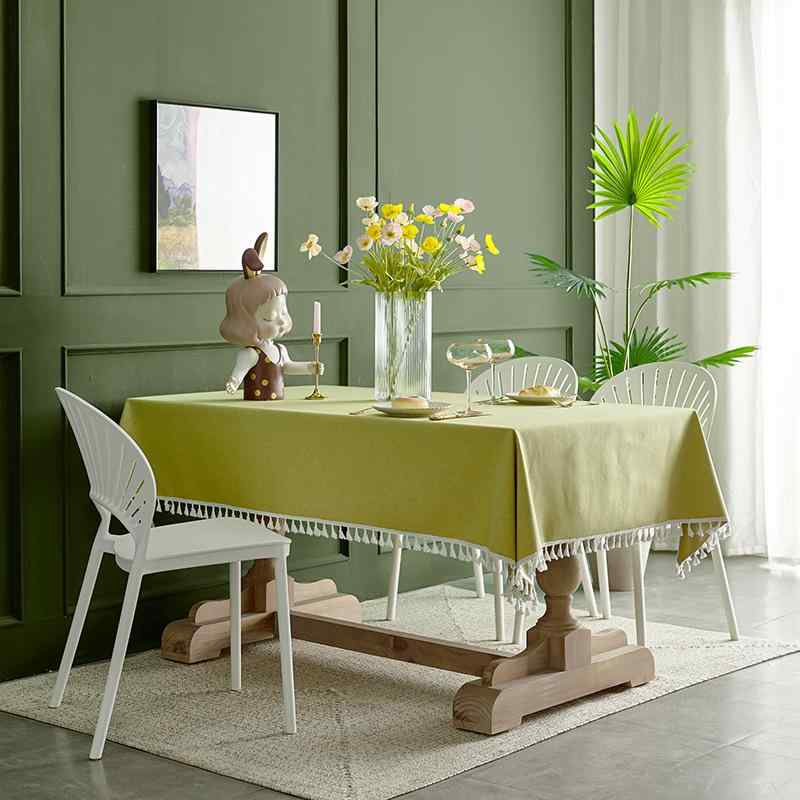 テーブルクロス 綿麻 無地 防水 防汚 長方形 食卓 テーブル マット ティーテーブル