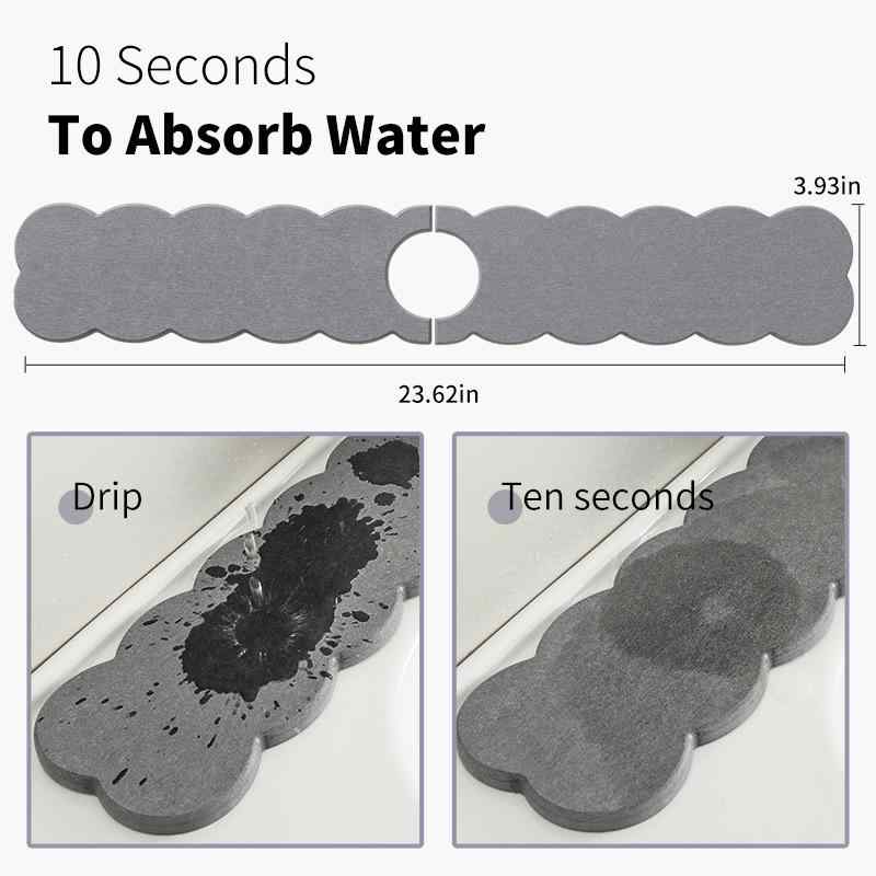 2珪藻土マット キッチン 台所 カウンター 吸水マット 浴室 速乾 ドライングマット クラウド型 変形 コースター