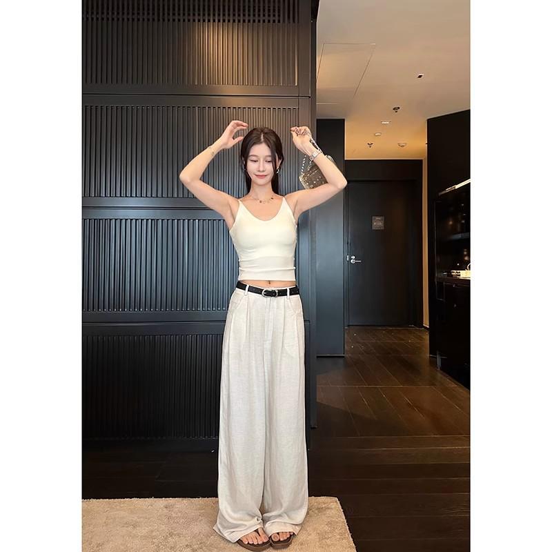 キャミソール レディース スリムフィット 接触冷感 インナー トップス 無地 パッド付き 肌着 下着 部屋着 ヨガ