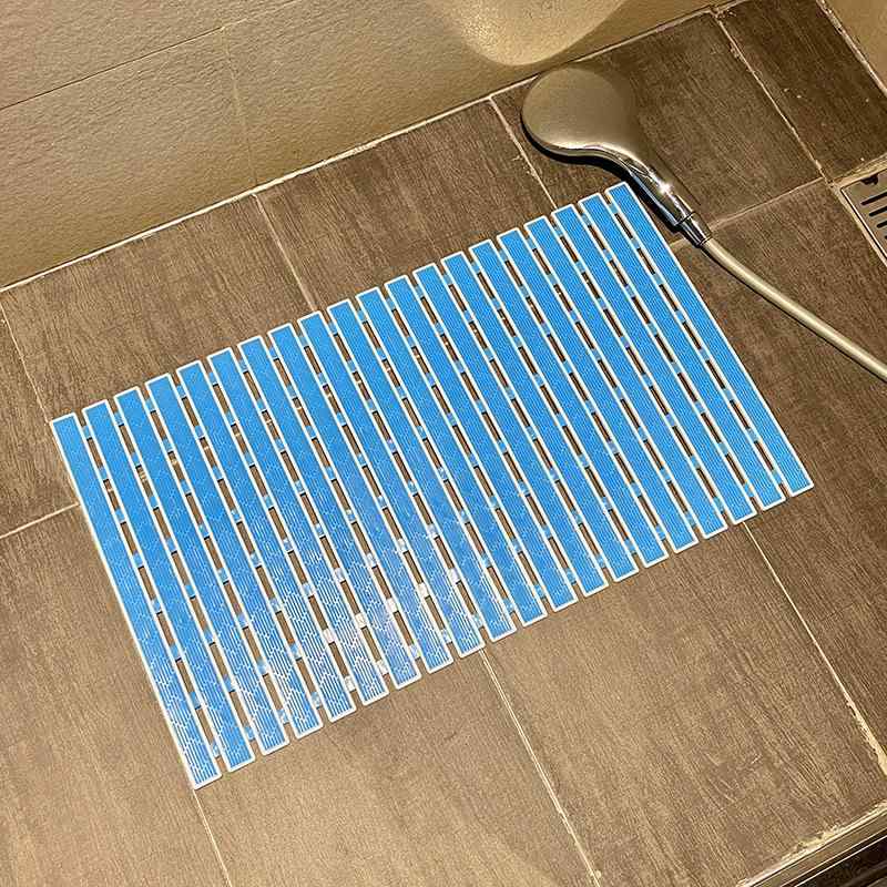 浴室マット バスマット 滑り止め 排水 穴付き 吸盤付き 纯色 シンプル 無地 スクエア カット可能 お風呂マット