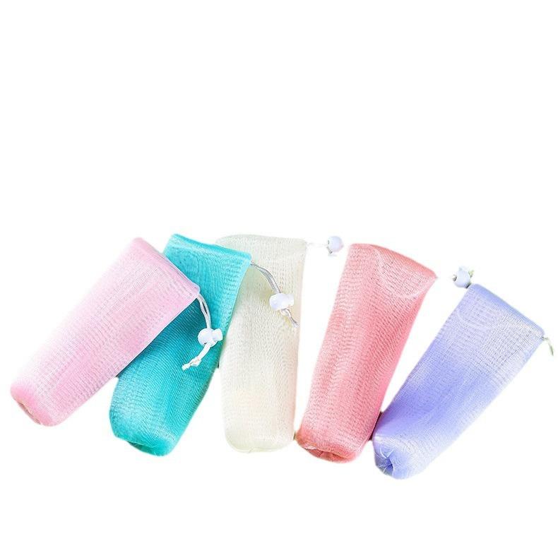 ボディウォッシュ用品 泡立てネット 厚手 六重ガーゼ 石鹸 泡立て ネット 収納袋 洗顔 吊り下げ紐付き 巾着袋 沐浴