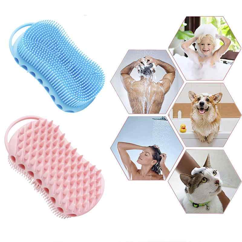 ボディブラシ 紐付き 両面 シリコン製 ソフト 泡立ちやすい せっけん 造型 頭皮マッサージ 洗髪 清潔 柔らかい 角質除去