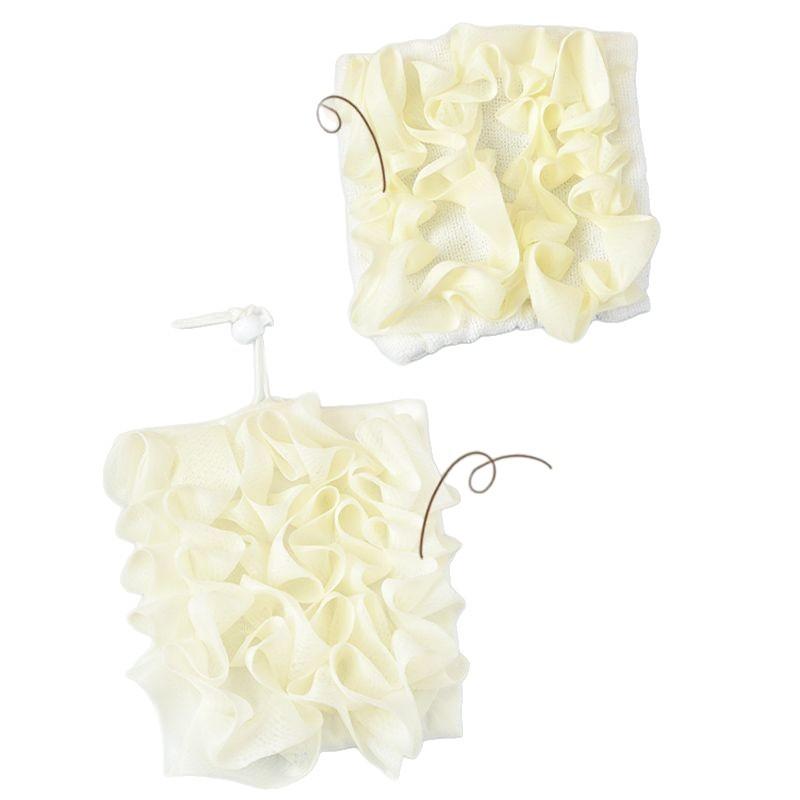 ボディスポンジ 石鹸収納可能 豪華感 超やわらか あかすり バスフラワー 大判サイズ