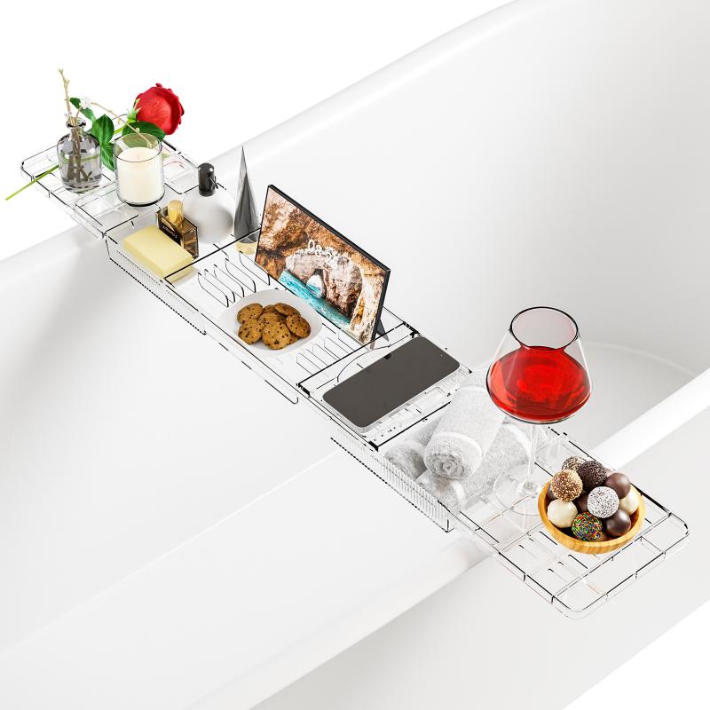 バスタブラック 伸縮式 バスタブトレー バスラック 浴室 ラック 収納棚 整理棚 アメニティ置き