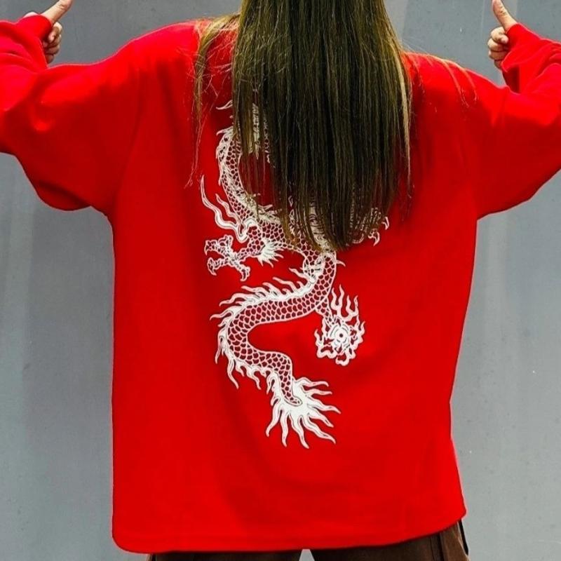 Tシャツ 男女兼用 ゆったり 快適 着用可能 カジュアル スタイリッシュ 切り替え スリット 長袖 プリント トップス