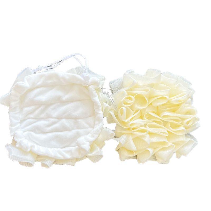 ボディタオル レディース 超やわらか 大判 泡立ちやすい 伸縮性 巾着袋付き 石鹸収納可能 バス用品・カテゴリ: 浴球/浴擦/浴花・素材: PE・対象: 通用・カラー: 奶黄色