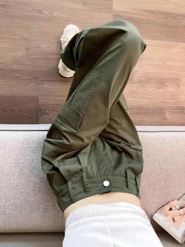 パンツ レディース カーゴパンツ ミリタリーパンツ ワークパンツ ワイドパンツ ゆったり ストレートパンツ カジュアルパンツ 登山 アウトドア カーキ[ "・素材: 有機綿", "・スタイル: ストリートヒップ...