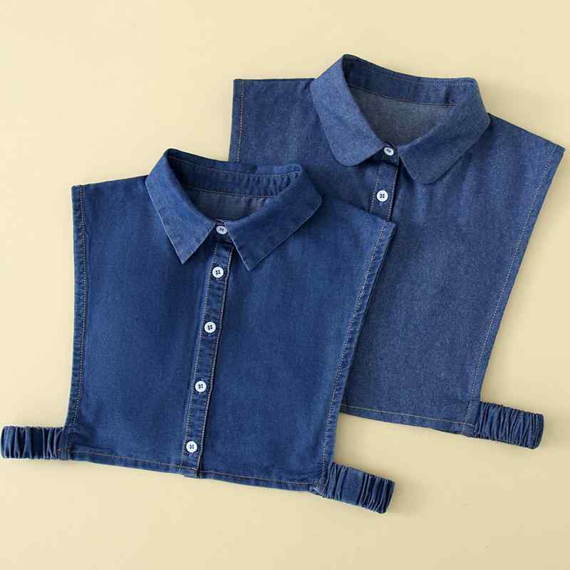 付け襟 レディース 韓国 デニム シャツ襟 ハイネック おしゃれ かわいい アレンジ 重ね着 レイヤードスタイル