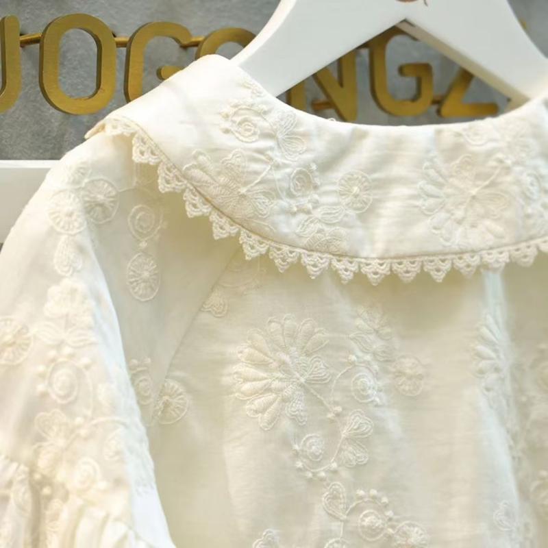 シャツ キッズ 長袖 ブラウス デニムパンツ セットアップ 春秋 かわいい おしゃれ 子供服 女の子・スタイル: プリンセス風・セット内容: 2点セット（長袖シャツ.長ズボン）・対象: 新生児(0~1歳，80cm以下)・袖丈: 長袖・パンツ...