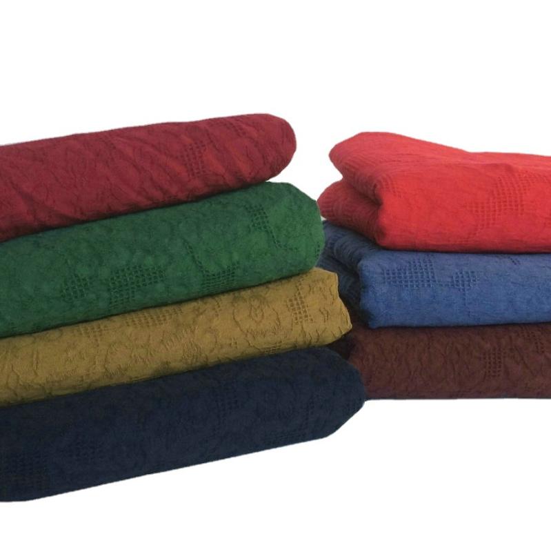 ワンピース チャイナドレス用 コットンリネン生地 全棉 网格 提花布 纯色 服装布地