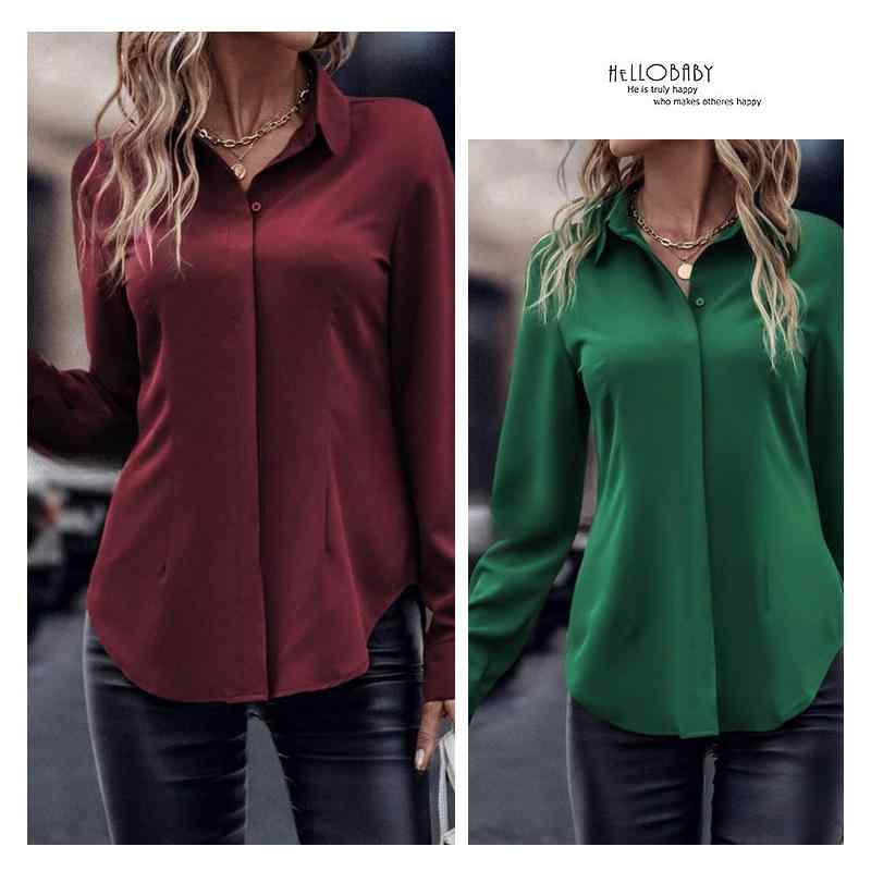 シャツ レディース 通勤スタイル スリムフィット 長袖ブラウス 接触冷感 サテン生地 トップス オフィスカジュアル きれいめ 上着・素材: ポリエステル・柄: 無地・スタイル: 無地・袖丈: 長袖・工艺: 拼贴/拼接・版型: 通常・着丈: ...