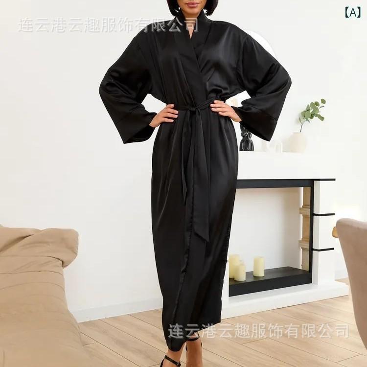 ワンピース レディース 春夏 薄手 接触冷感 カーディガン 部屋着 開襟 前開き パジャマ ルームウェア バスローブ 女性用 かわいい 寝巻き 羽織り