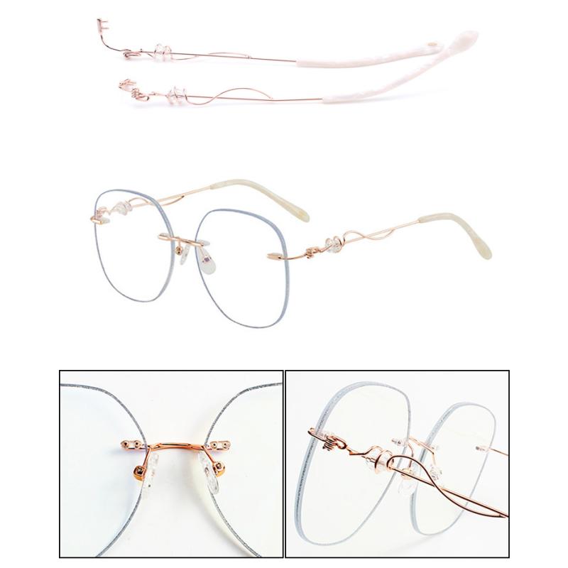 メガネ 無框 眼鏡 パーツ 中梁 金属製 眼鏡脚 男女兼用 交換用 スペア ツーホールタイプ