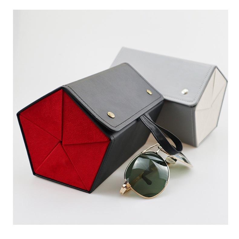 2メガネケース 男女兼用 大理石柄 5個収納 防圧 携帯用 グラスケース