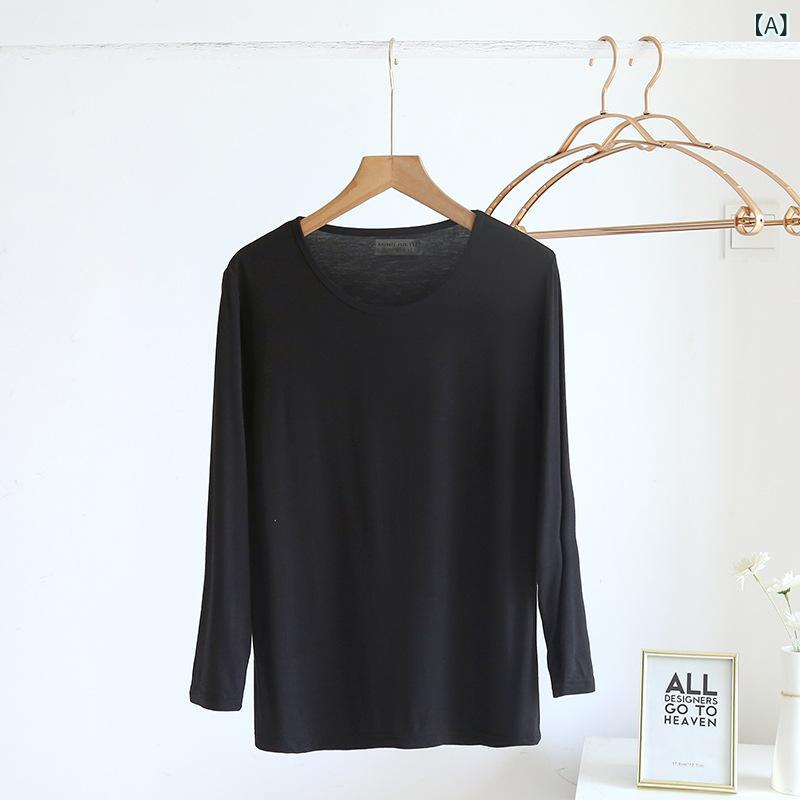 パジャマ レディース 春秋 長袖 トップス 単品 薄手 夏 接触冷感 シンプル 大きいサイズ 部屋着 再生繊維・カテゴリ: 睡衣・素材: 粘纤・タイプ: プルオーバー・生地の厚さ: 薄手 (121-140g/m²)・ネックライン: ラウンド...