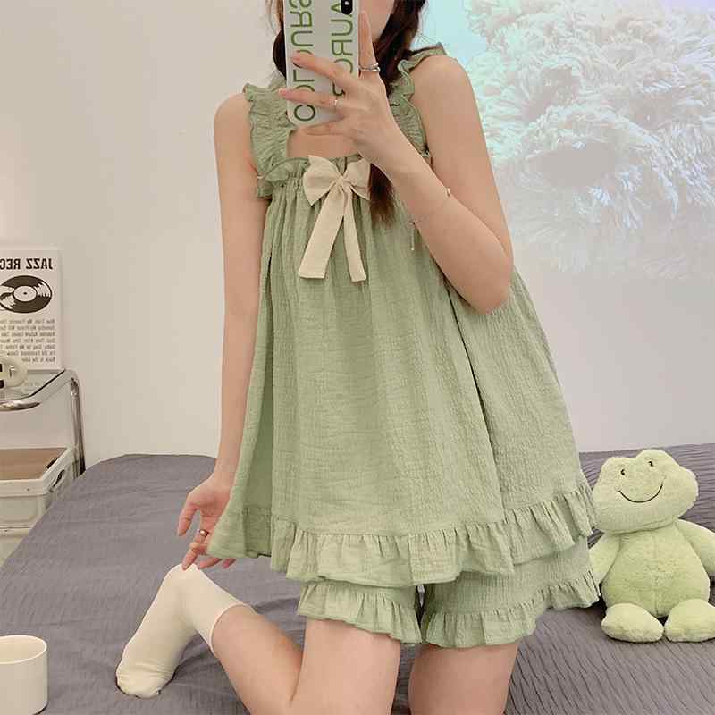 ルームウェア レディース 韓国系 かわいい 接触冷感 キャミソール ショートパンツ 上下セット 部屋着 普段使い