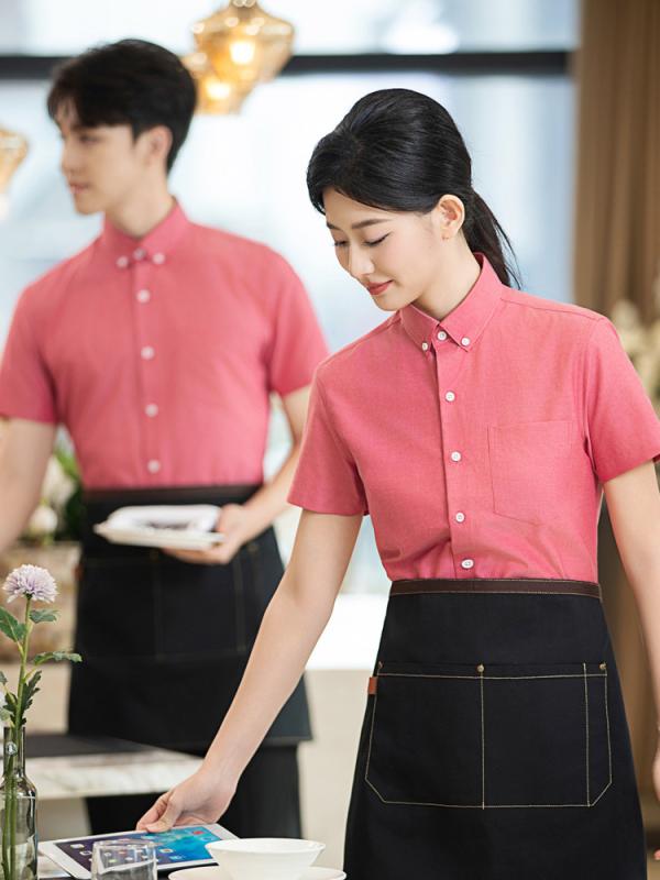 シャツ レディース 飲食店制服 半袖 オックスフォード バーベキュー 焼肉 鍋料理店 レストラン 夏用 女性スタッフ 作業服・適用场合: ホテル・适用性别: 中性/男女兼用・产品类别: 服装・功能: 吸湿排汗・裤长: 长ズボン・适合季节: ...