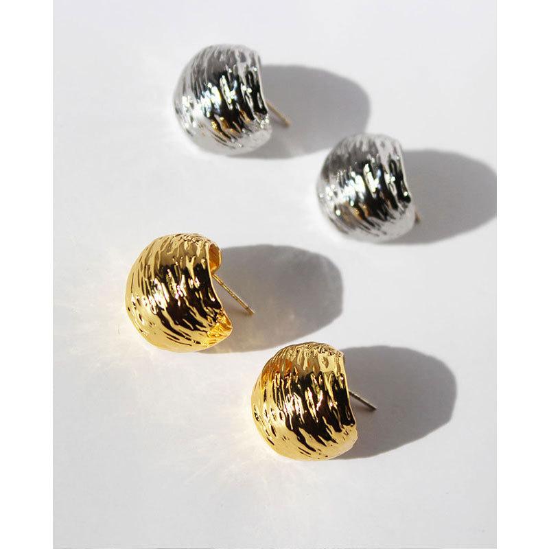 ピアス レディース C形 半円 シルバー925 針 潮 クール アクセサリー ラフ エッジ ニュアンス・素材: 銅・処理: 電気メッキ・形状: 幾何学型・カラー: ゴールド, ホワイトゴールド・スタイル: インフルエンサー風・対象: 女性・...