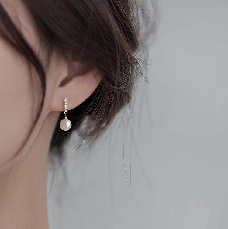 ピアス レディース シルバー925 パール イヤリング 小さめ フープ 電気メッキ加工 ジルコニア 豪華感 かわいい 上品 アクセサリー