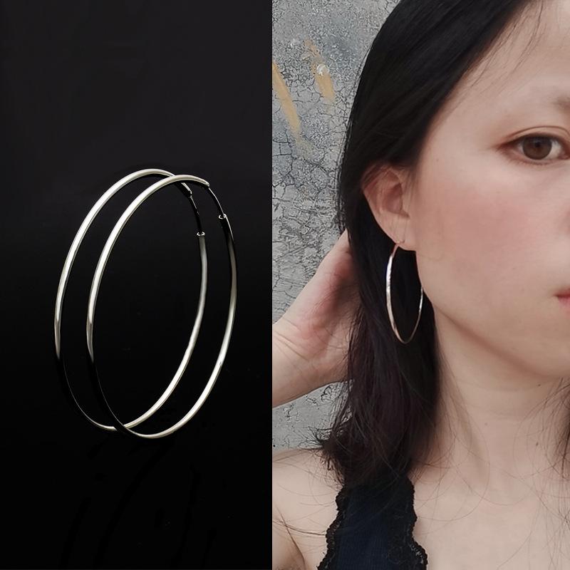 ピアス レディース シルバー925 大ぶり サークル リング フープ 電気メッキ加工 豪華感 イヤリング アレルギー対応 大振り サークル 対応