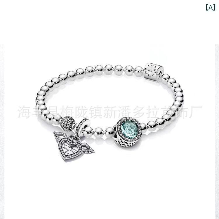 ブレスレット レディース S925 シルバー アイスブルー ウィング ラッキーアイテム バングル アクセサリー ジュエリー・素材: 白铜・処理: 電気メッキ・スタイル: レディース・造型: 心形, 星形, 幾何学形, 動物/生肖・度: 16...